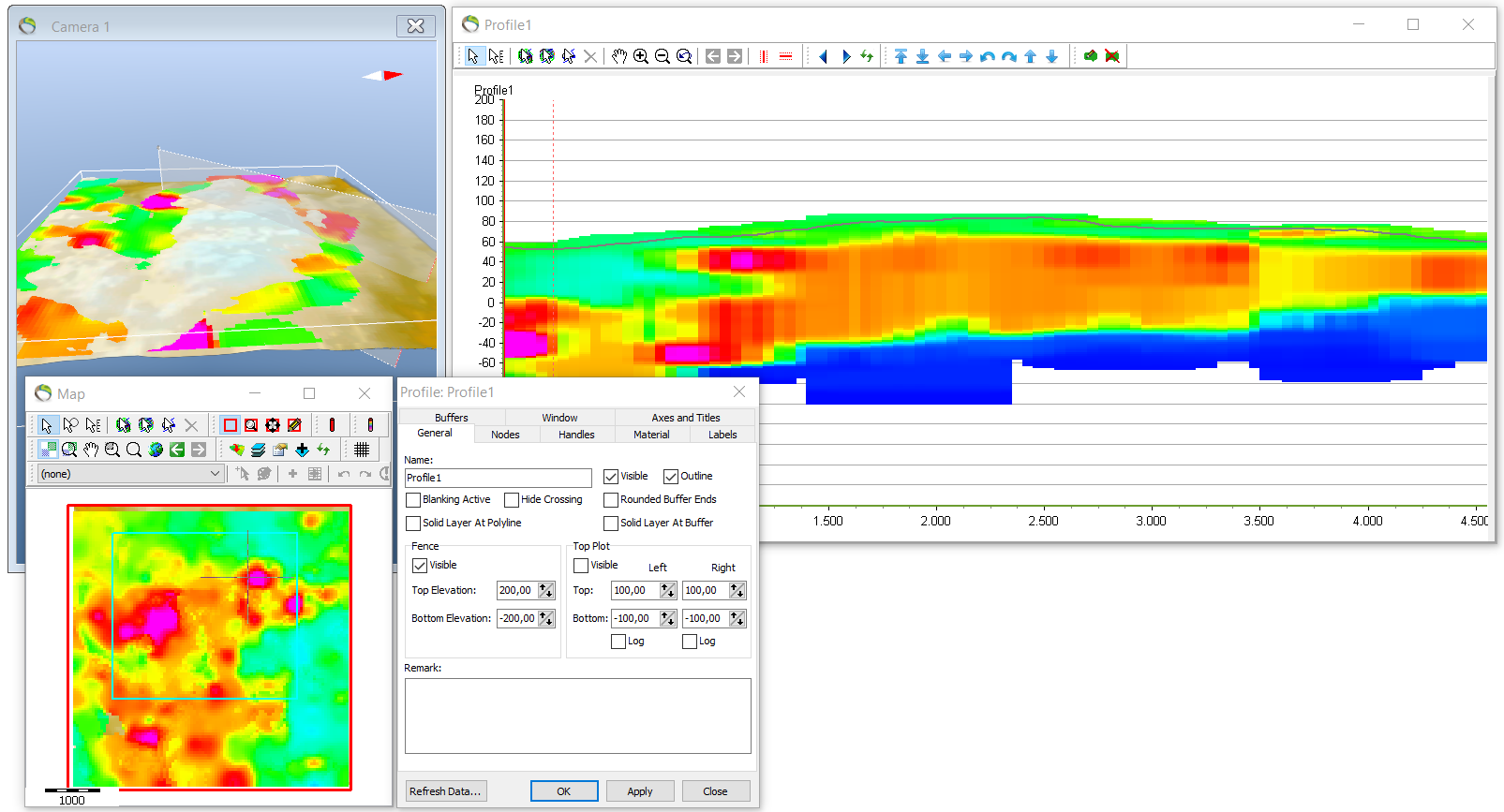 3D Grid with profile limit [GeoScene3D]