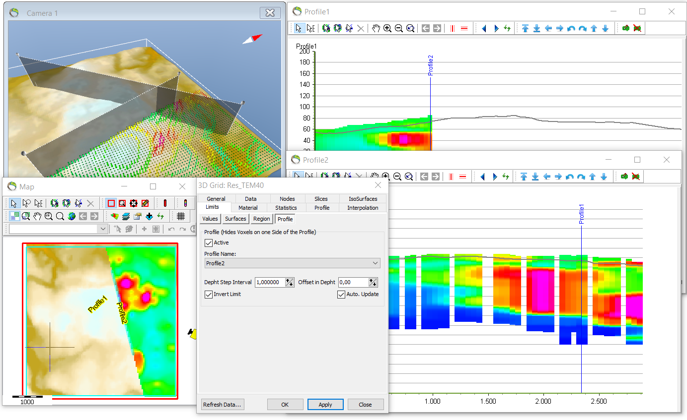 3D Grid with profile limit [GeoScene3D]