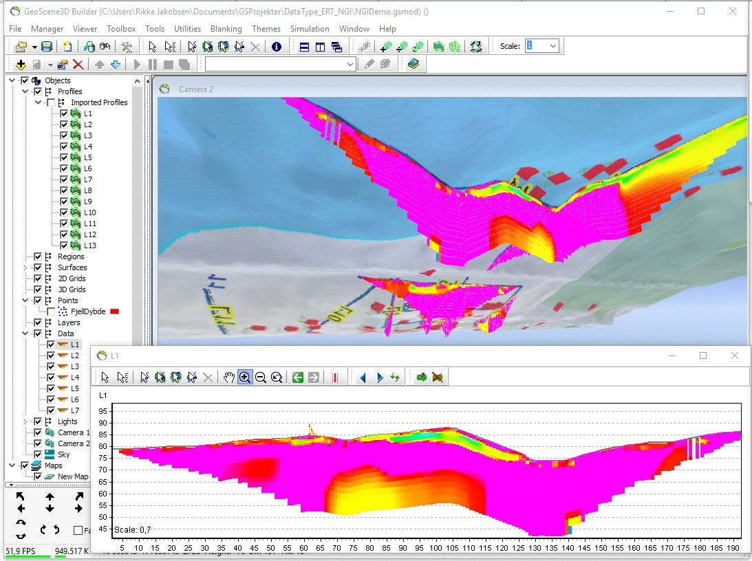 Add 2D geophysical data (ERT) [GeoScene3D]