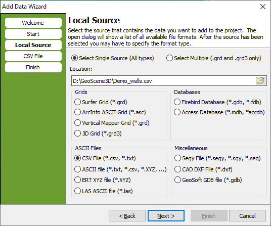 Add Data Wizard [GeoScene3D]