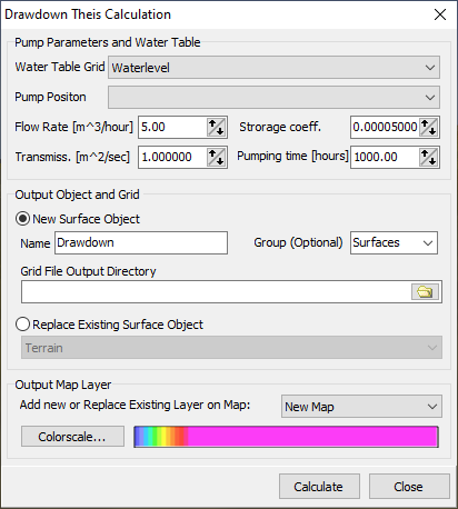 Drawdown Theis Calculation [GeoScene3D]